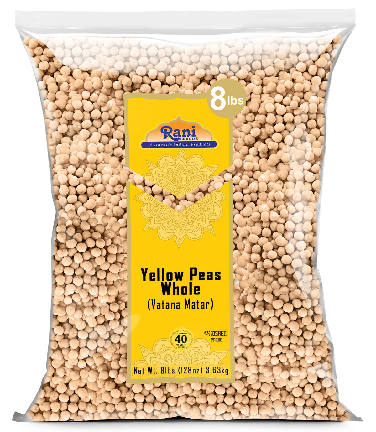 Rani Yellow Peas Whole, Dried (Vatana, Matar) 128oz (8lbs) 3.63kg Bulk ...