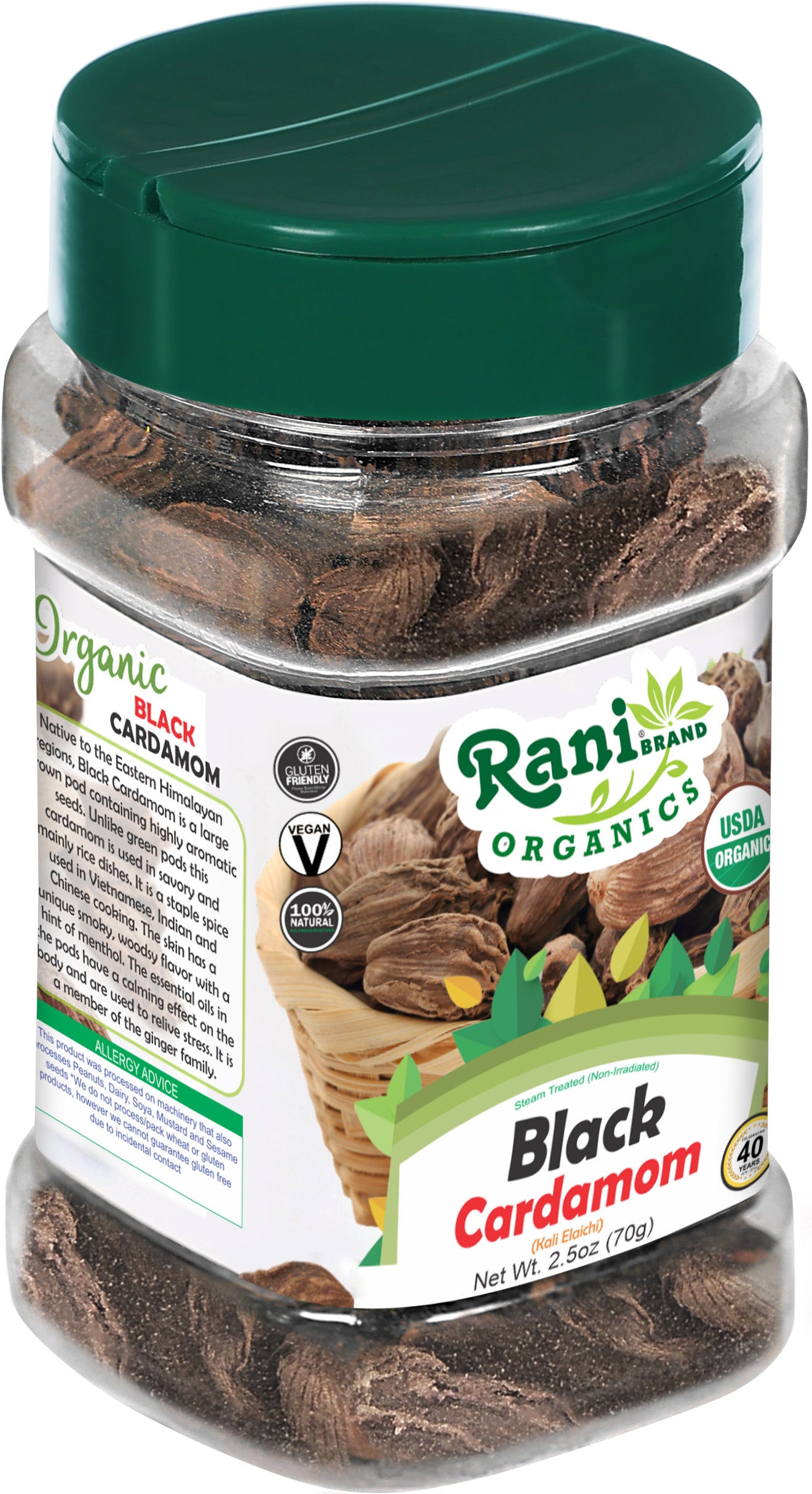 Rani Organic Black Cardamom Pods (Kali Elachi) Whole Indian Spice 2.5o ...