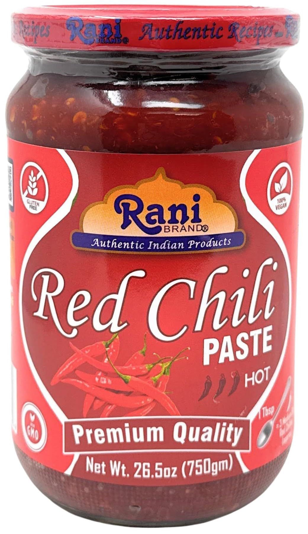 Rani Red Chilli Cooking Paste 26.5oz (750g) Bulk Glass Jar ~ Vegan | G ...