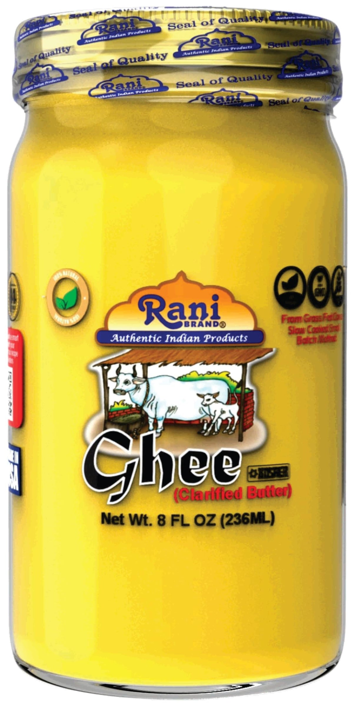 Rani Ghee Pure & Natural from Grass Fed Cows (Clarified Butter) 8oz (2 ...