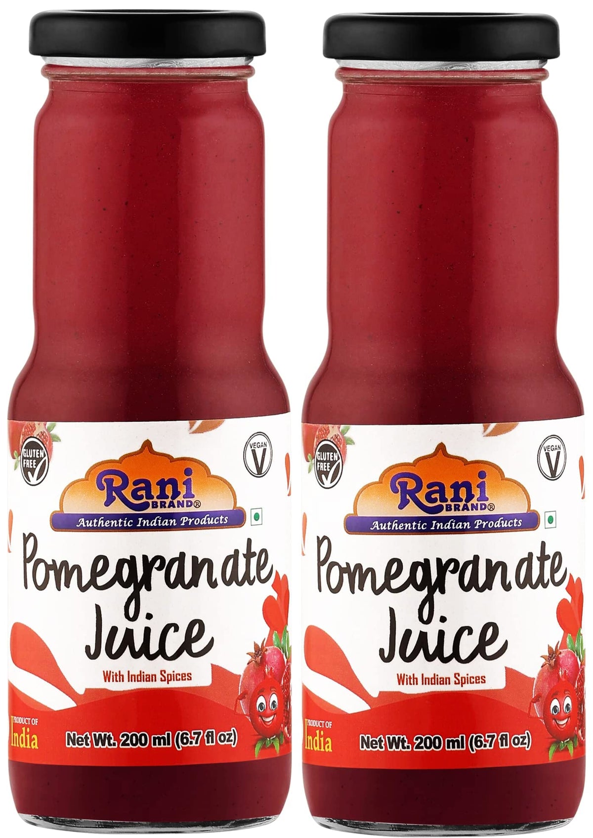 Rani Pomegranate Juice 6.7 fl oz (200 ml) Glass Bottle, Pack of 2 ~ In ...