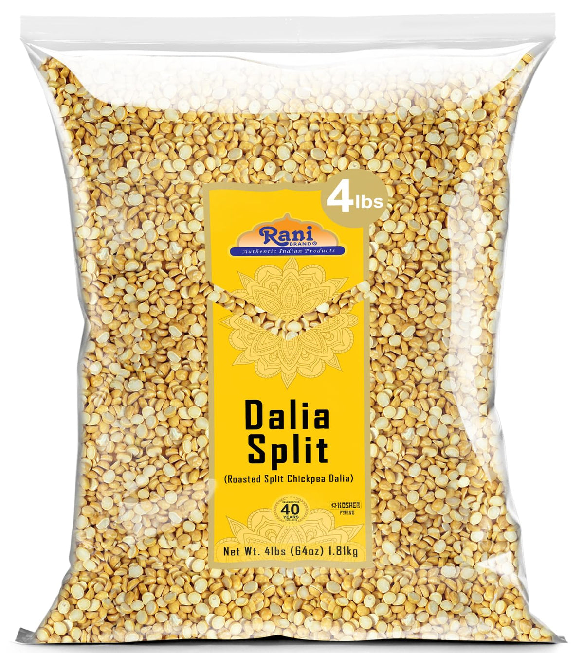 Rani Daliya Split (Roasted Split Chickpeas Dalia) 4lbs (64oz) ~ All Na ...