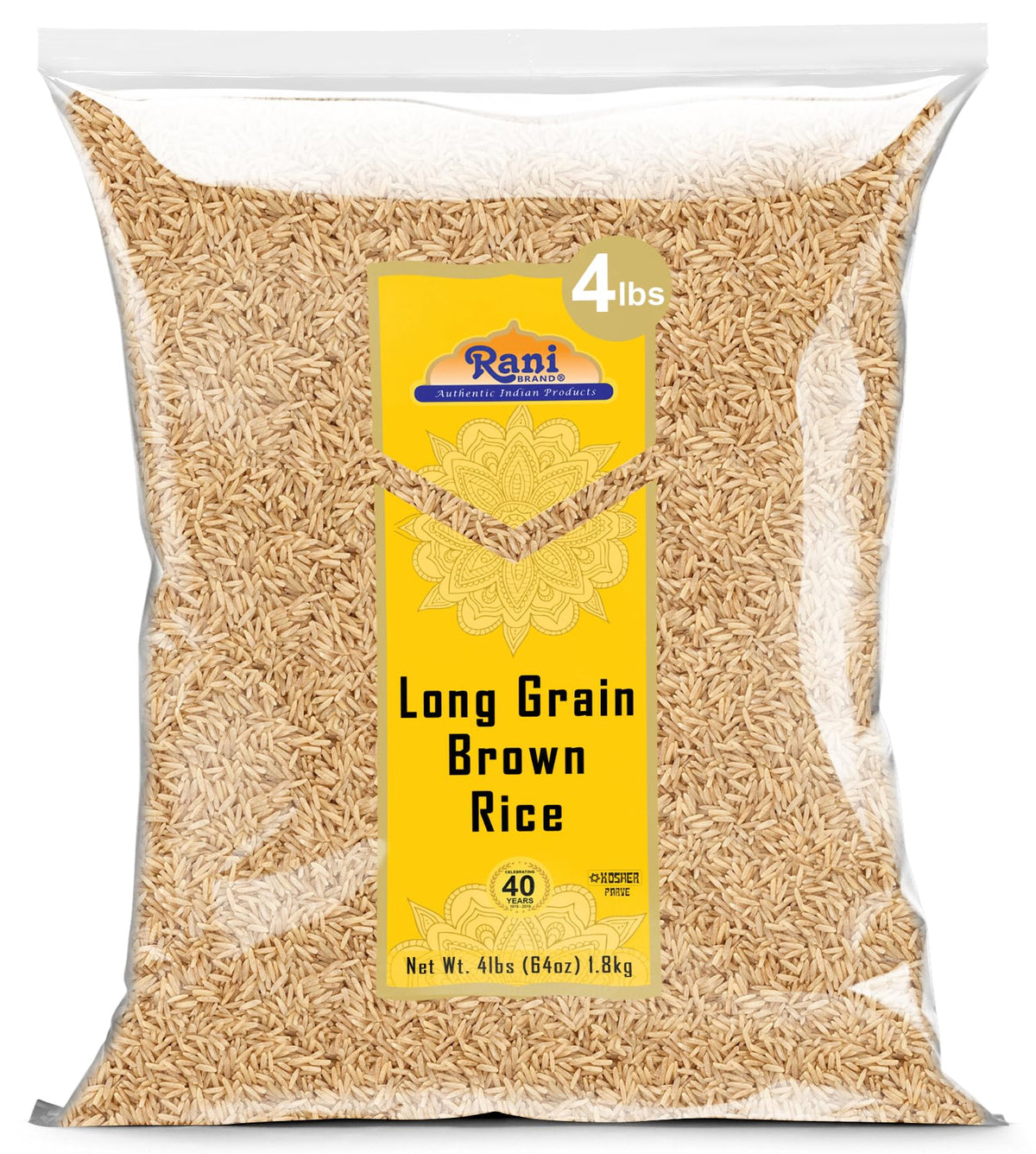 Rani Long Grain Brown Rice 64oz (4lbs) 1.81kg Bulk ~ All Natural | Glu ...