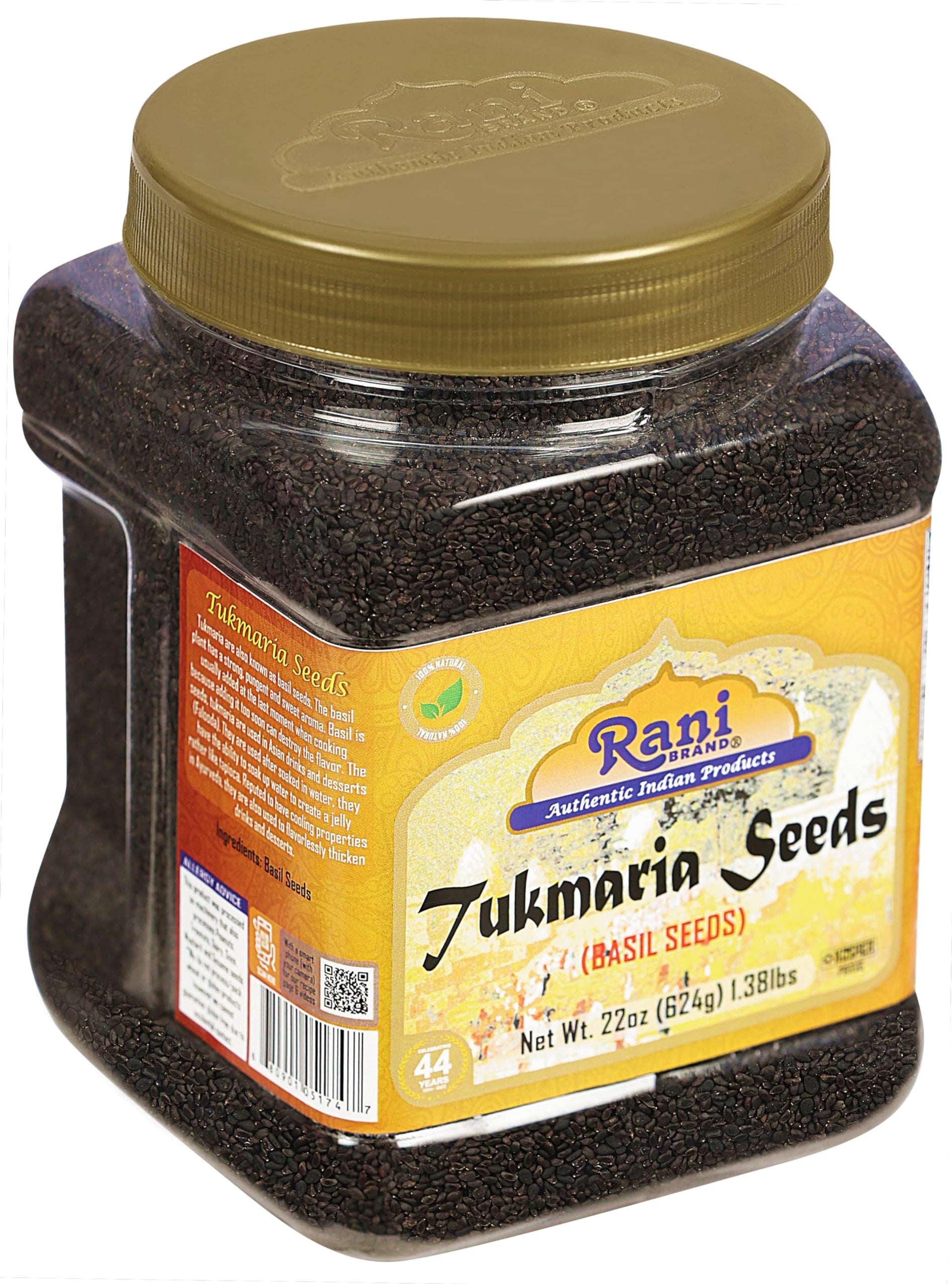 Rani Tukmaria (Natural Holy Basil Seeds) {4 Sizes Available} — Rani ...