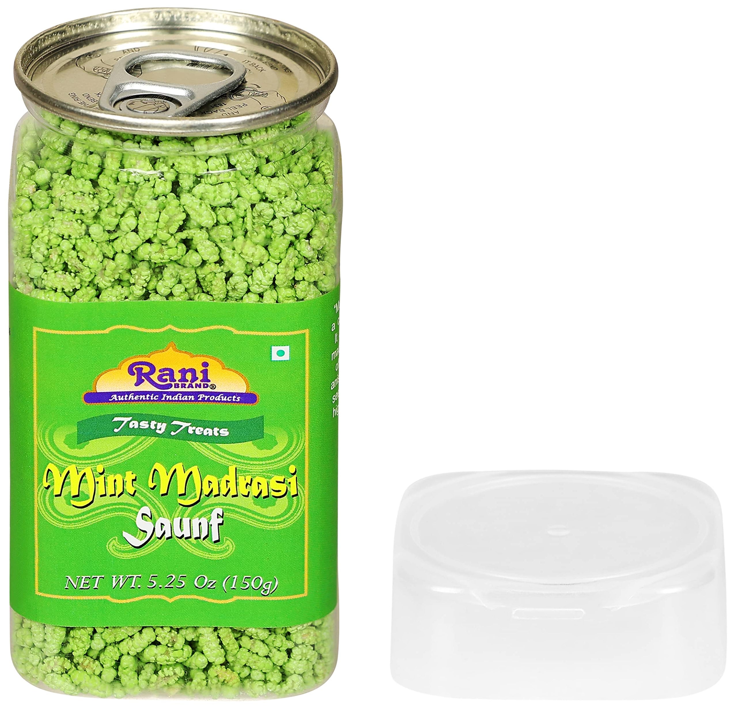 Rani Mint Madrasi Saunf 5.25oz (150g) Vacuum Sealed, Easy Open Top, Re ...