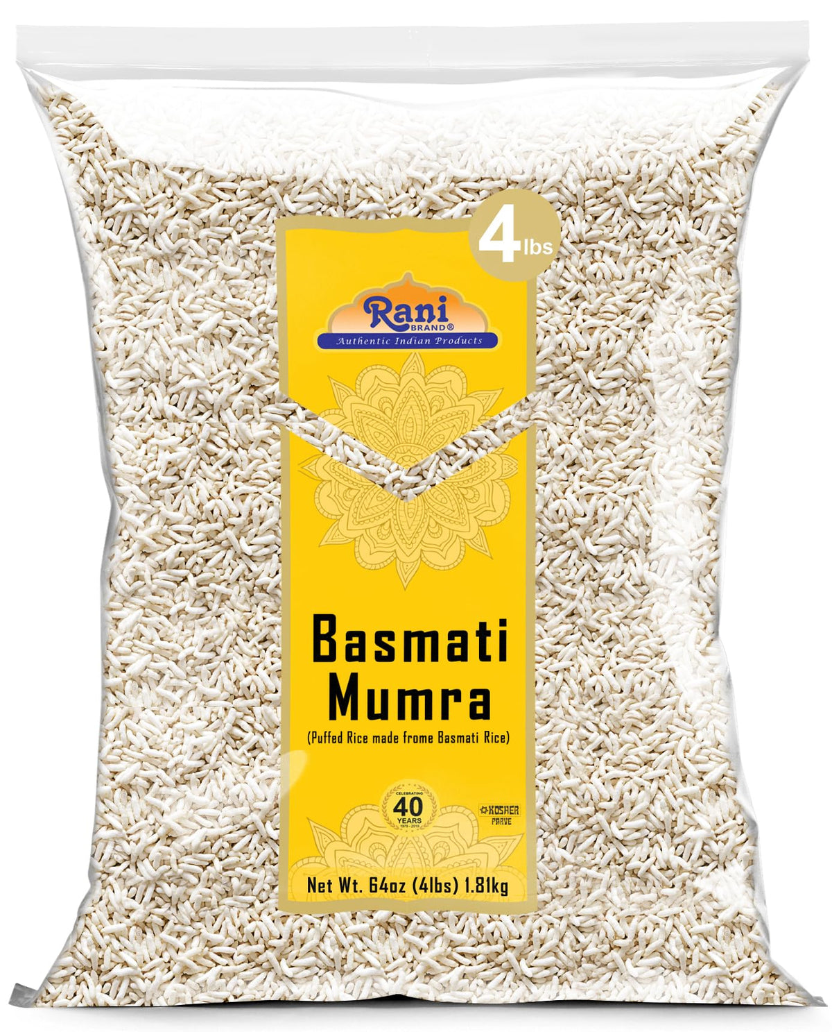 Rani Basmati Mumra (Puffed Rice) 64oz (4lbs) 1.81kg Bulk ~ All Natural ...