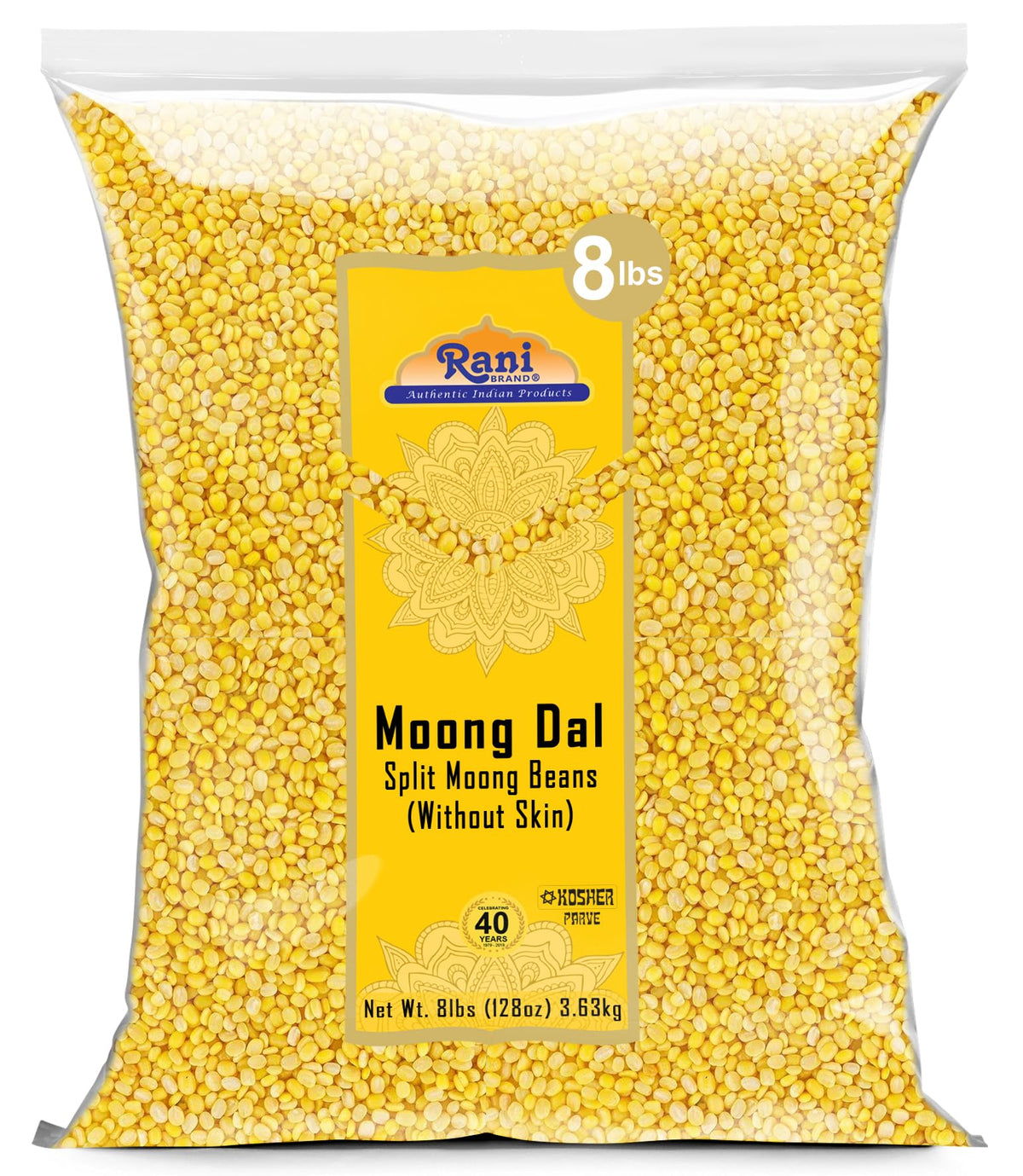 Rani Moong Dal (Split Mung Beans Without Skin) Lentils Indian 128oz (8 ...
