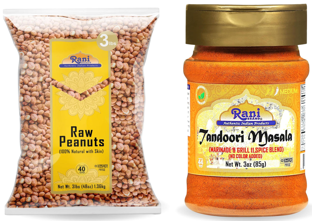 Rani Raw Peanuts 3lbs (48oz) & Tandoori Masala 3oz (85g) Best for Maki ...