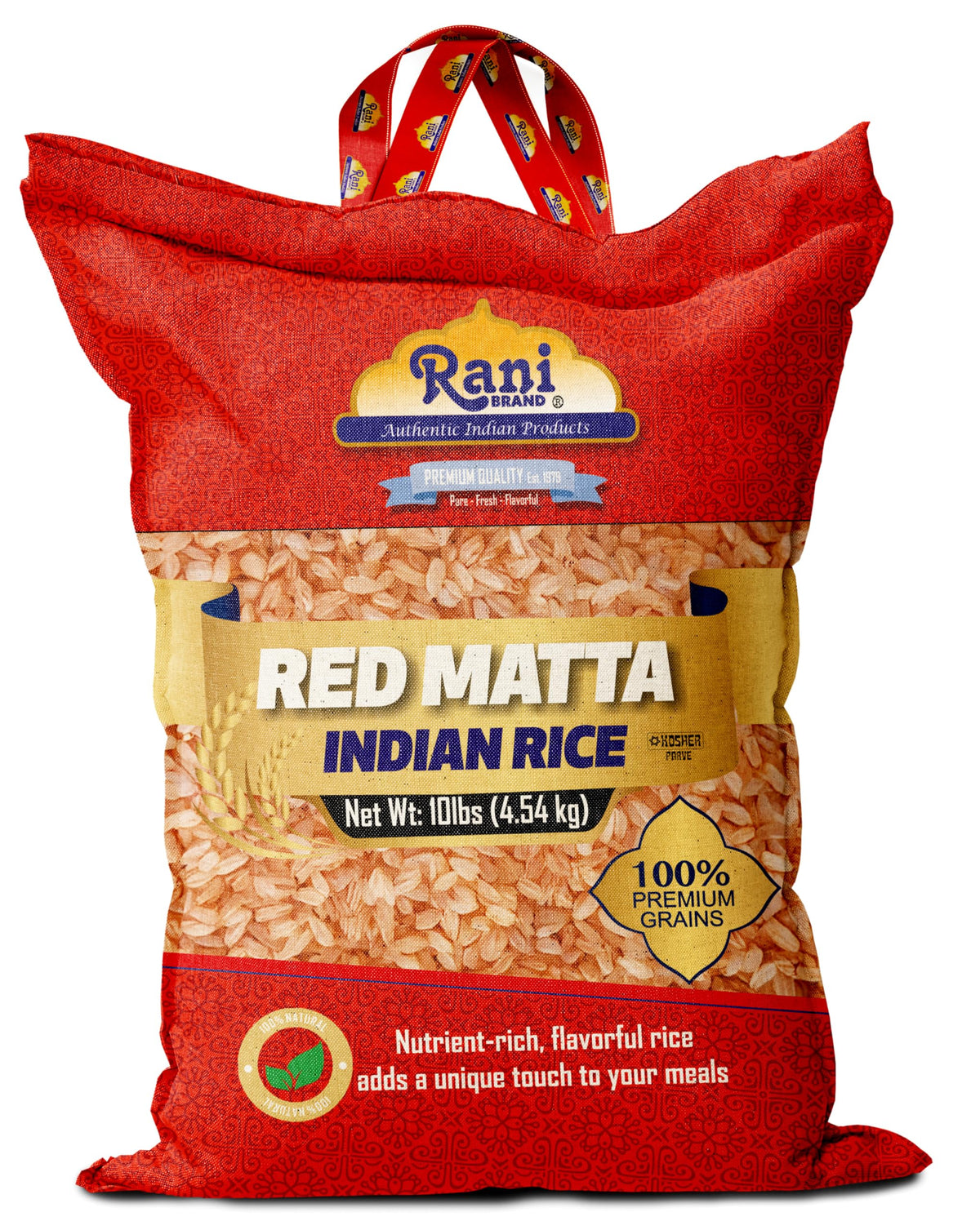 Rani Red Matta Indian Rice 160oz (10lbs) 4.54kg Cloth Bag ~ All Natura ...