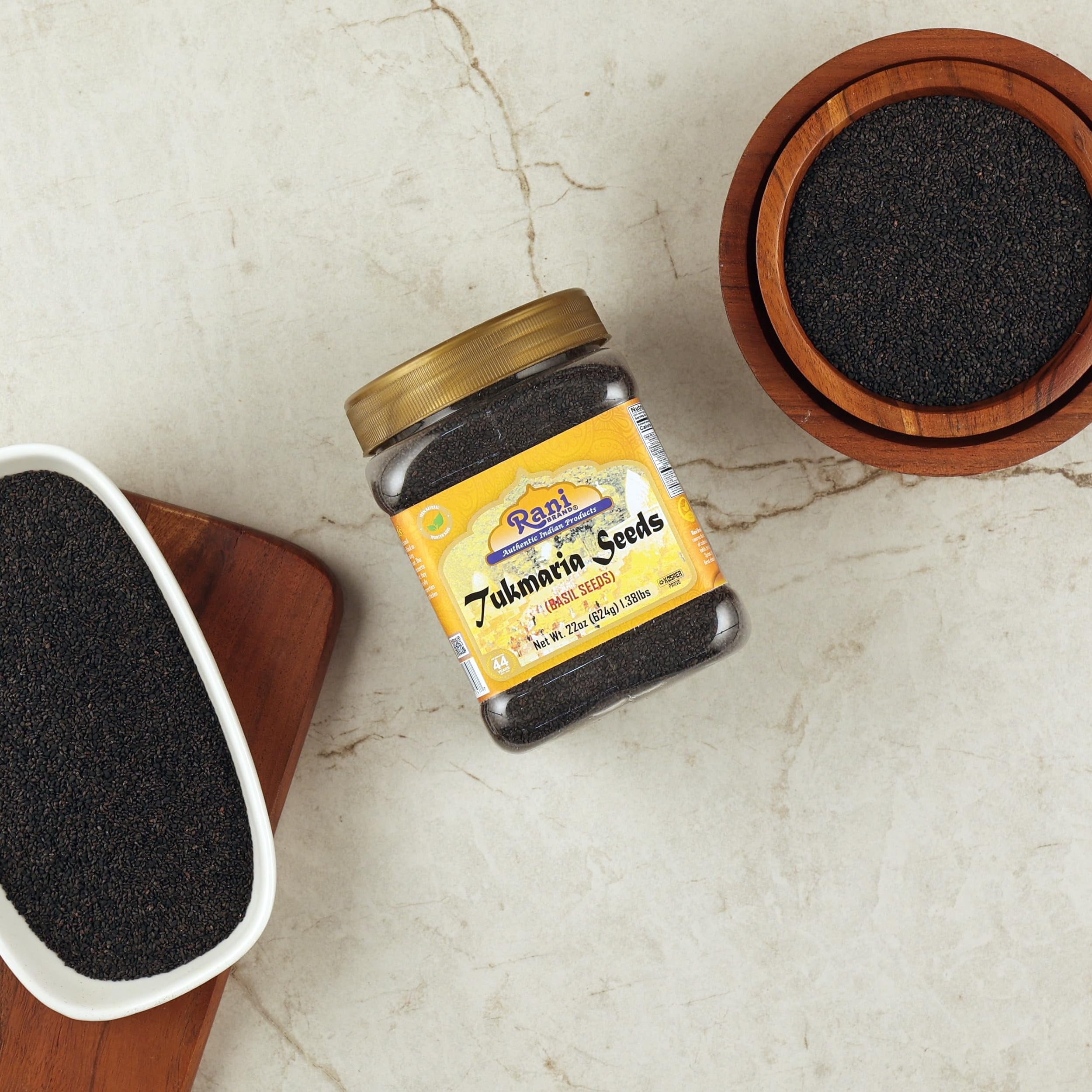 Rani Tukmaria (Natural Holy Basil Seeds) {4 Sizes Available} — Rani ...