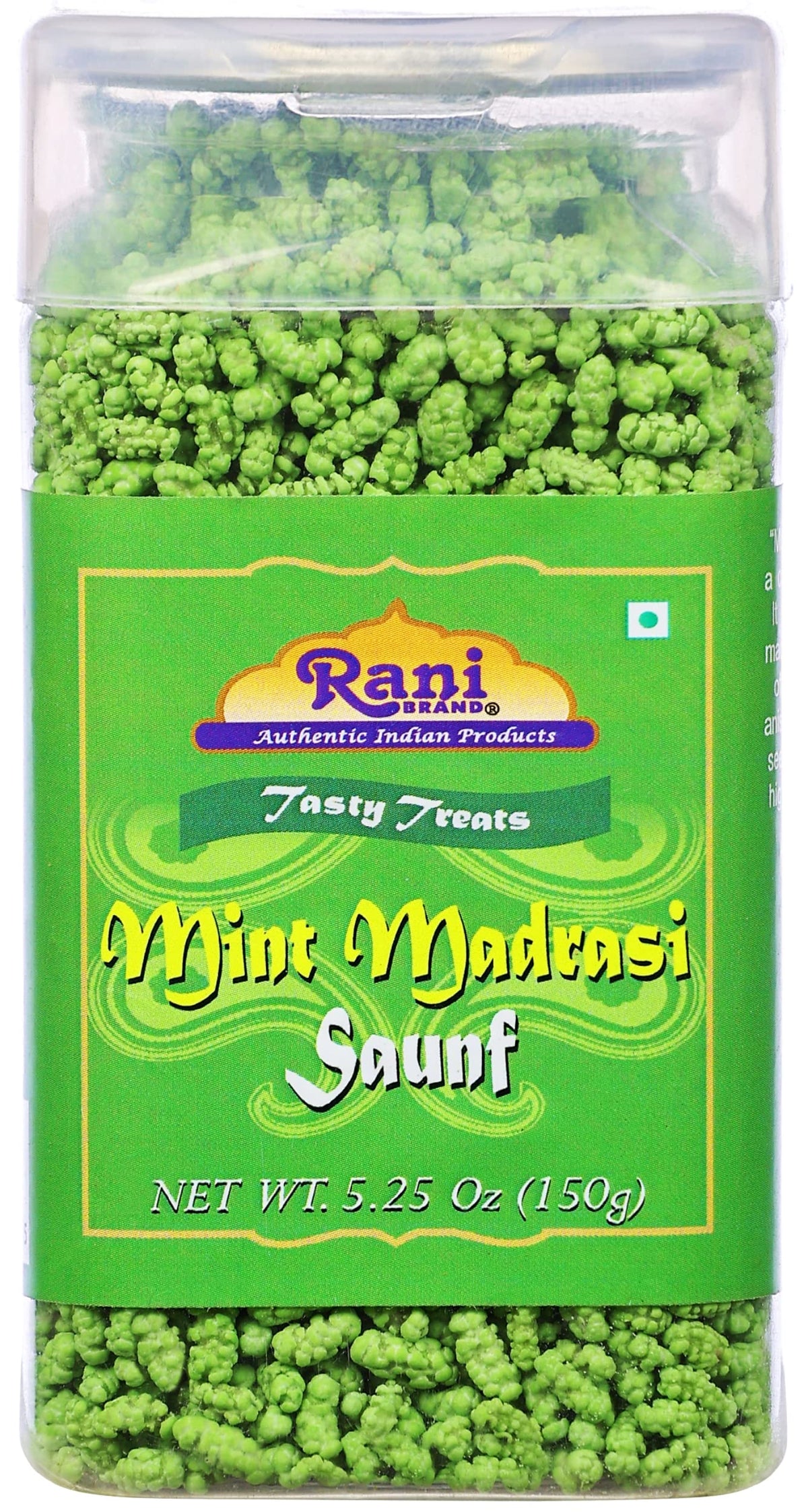 Rani Mint Madrasi Saunf 5.25oz (150g) Vacuum Sealed, Easy Open Top, Re ...