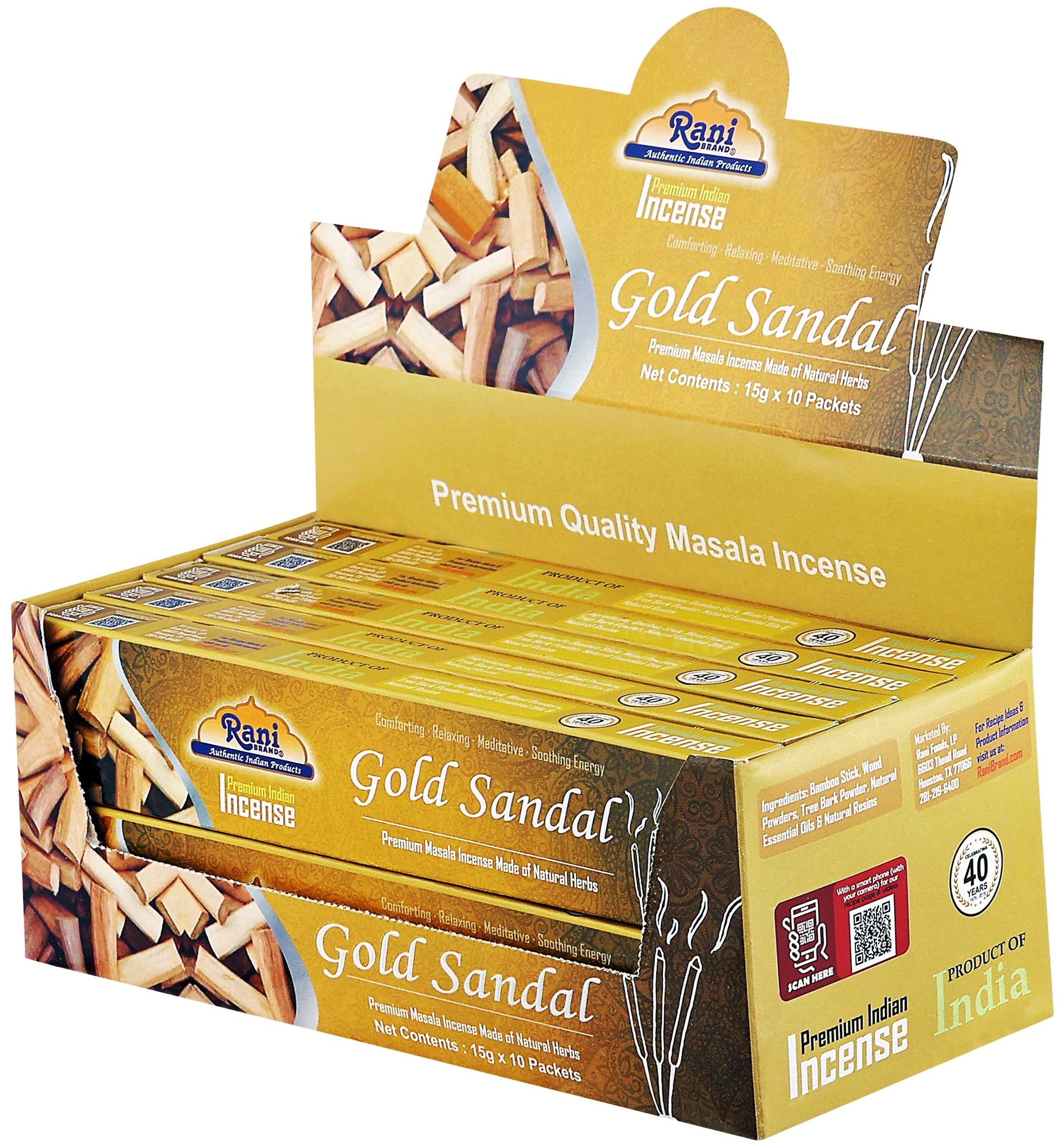 Rani Gold Sandal Incense (Premium Masala Incense Made of Natural Herbs ...