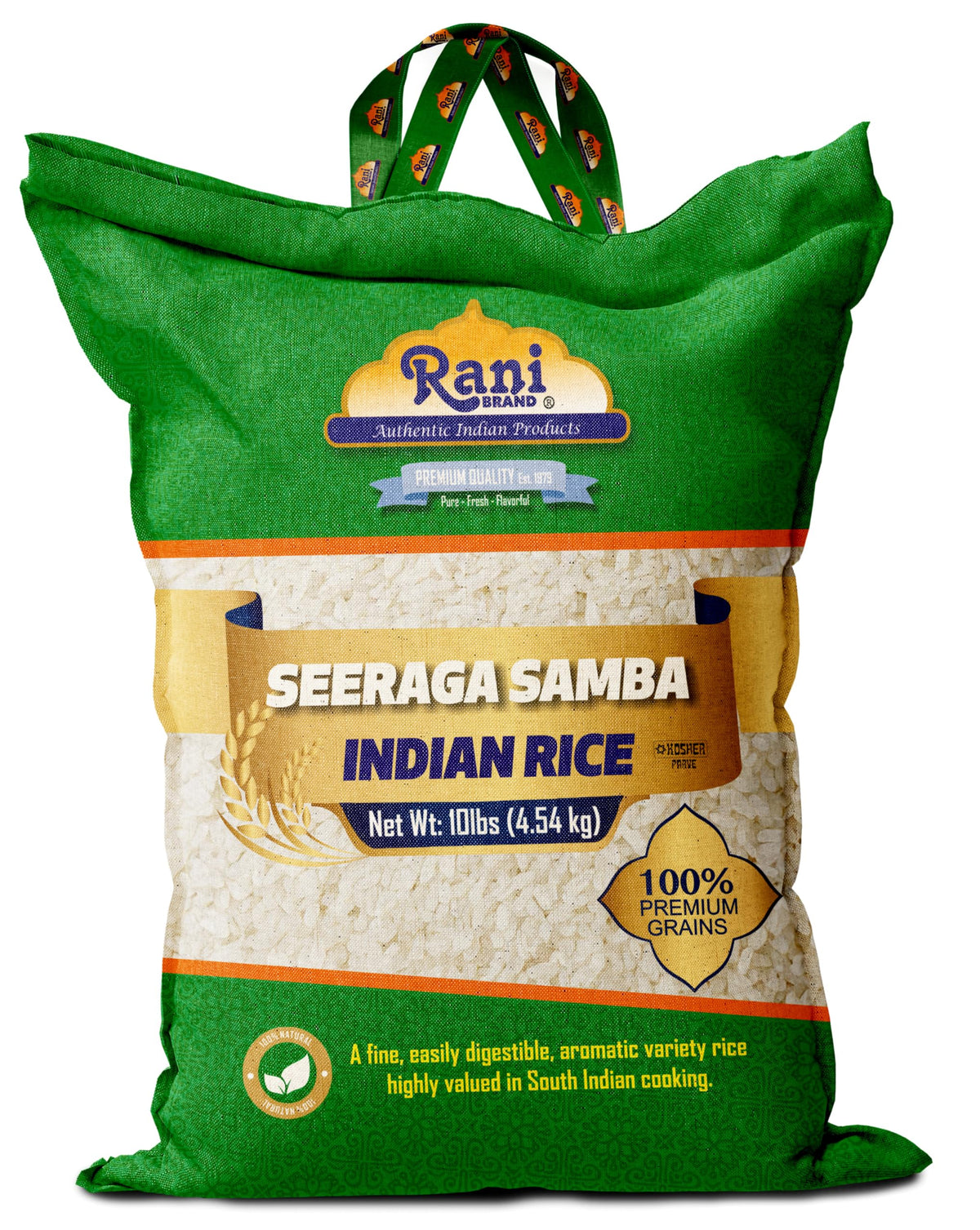 Rani Seeraga Samba Indian Rice 160oz (10lbs) 4.54kg Cloth Bag ~ All Na ...