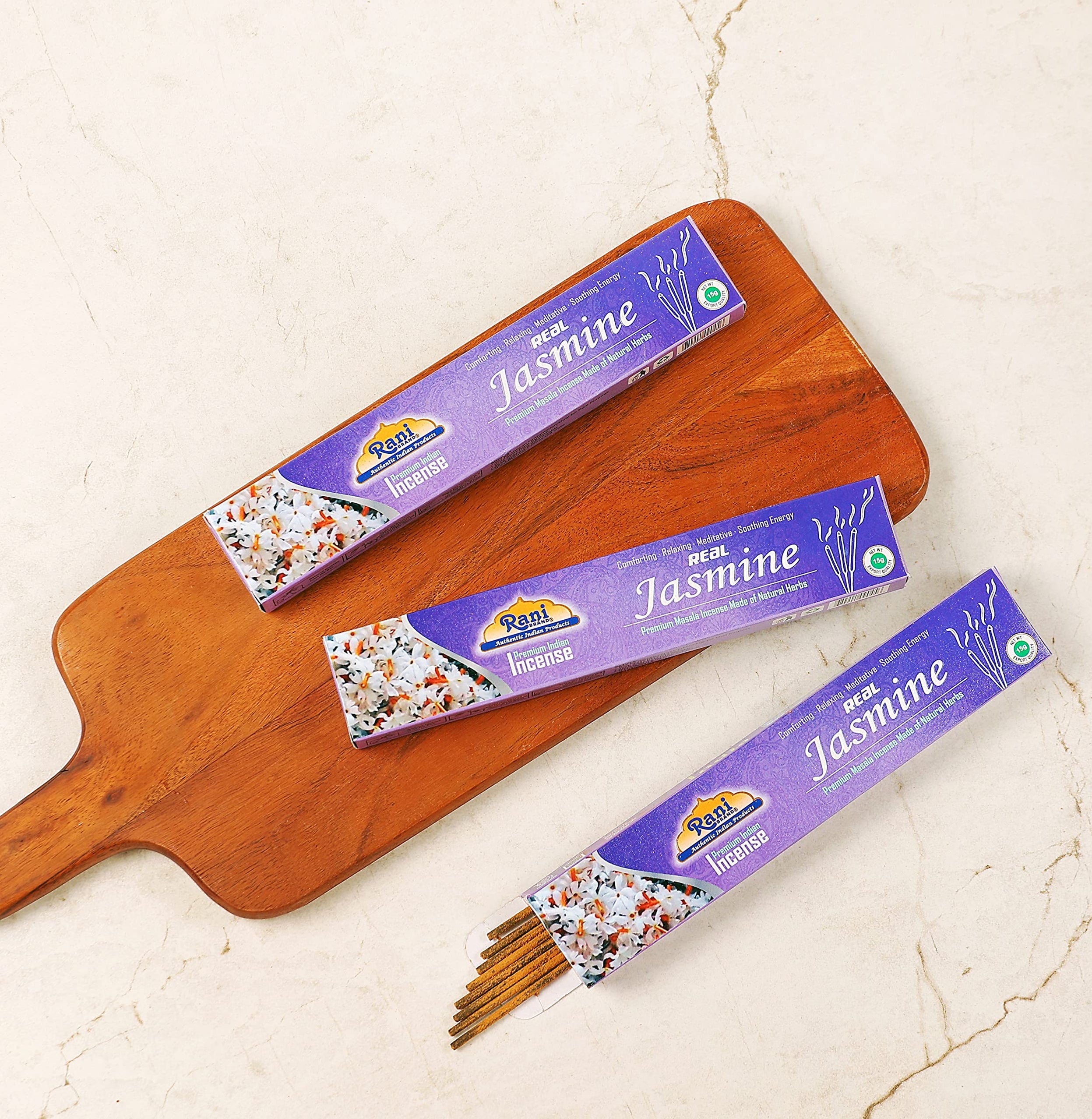 Rani Jasmine Incense (Premium Masala Incense Made of Natural Herbs) 15 ...