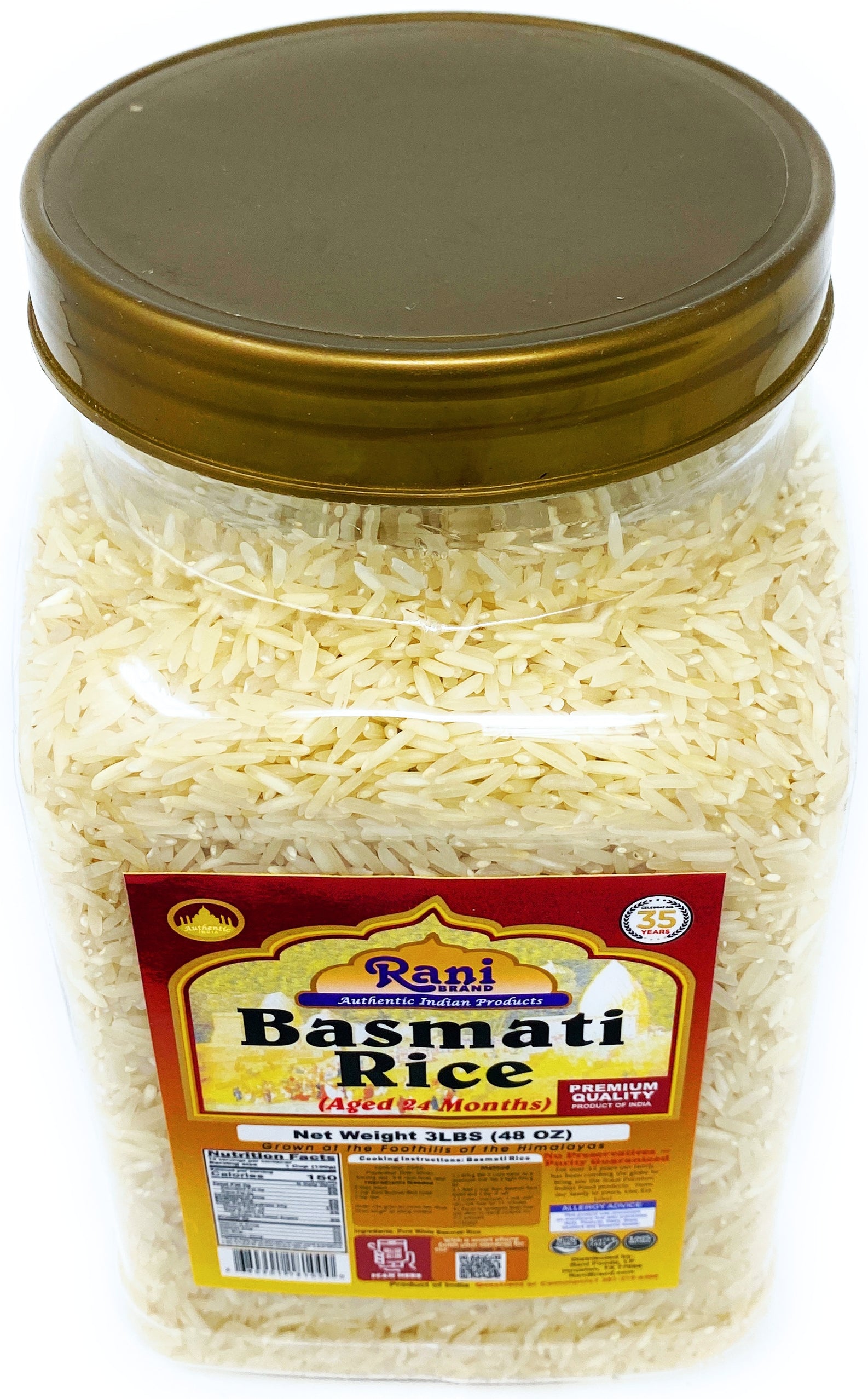 Rani Platinum White Basmati Rice Extra Long Aged, 48oz (3lbs) 1.36kg P ...