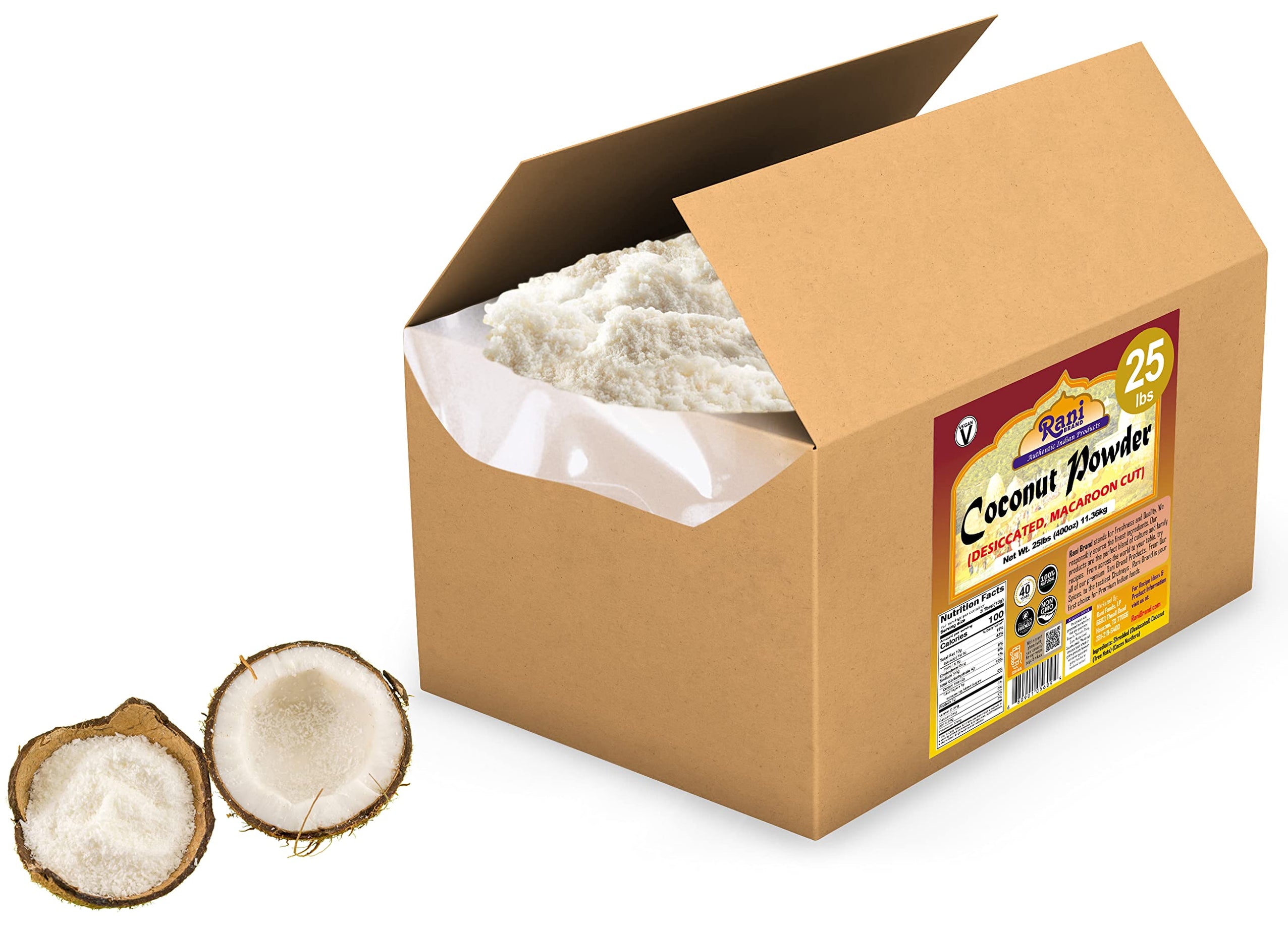 Rani Coconut Fine Powder (Desiccated, Macaroon Cut) 400oz (25lbs) 11.3 ...