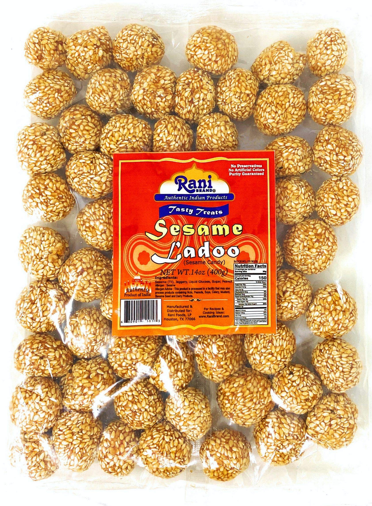 Rani Sesame Ladoo (Round Sesame Brittle Candy) 14oz (400g) ~ All Natur ...