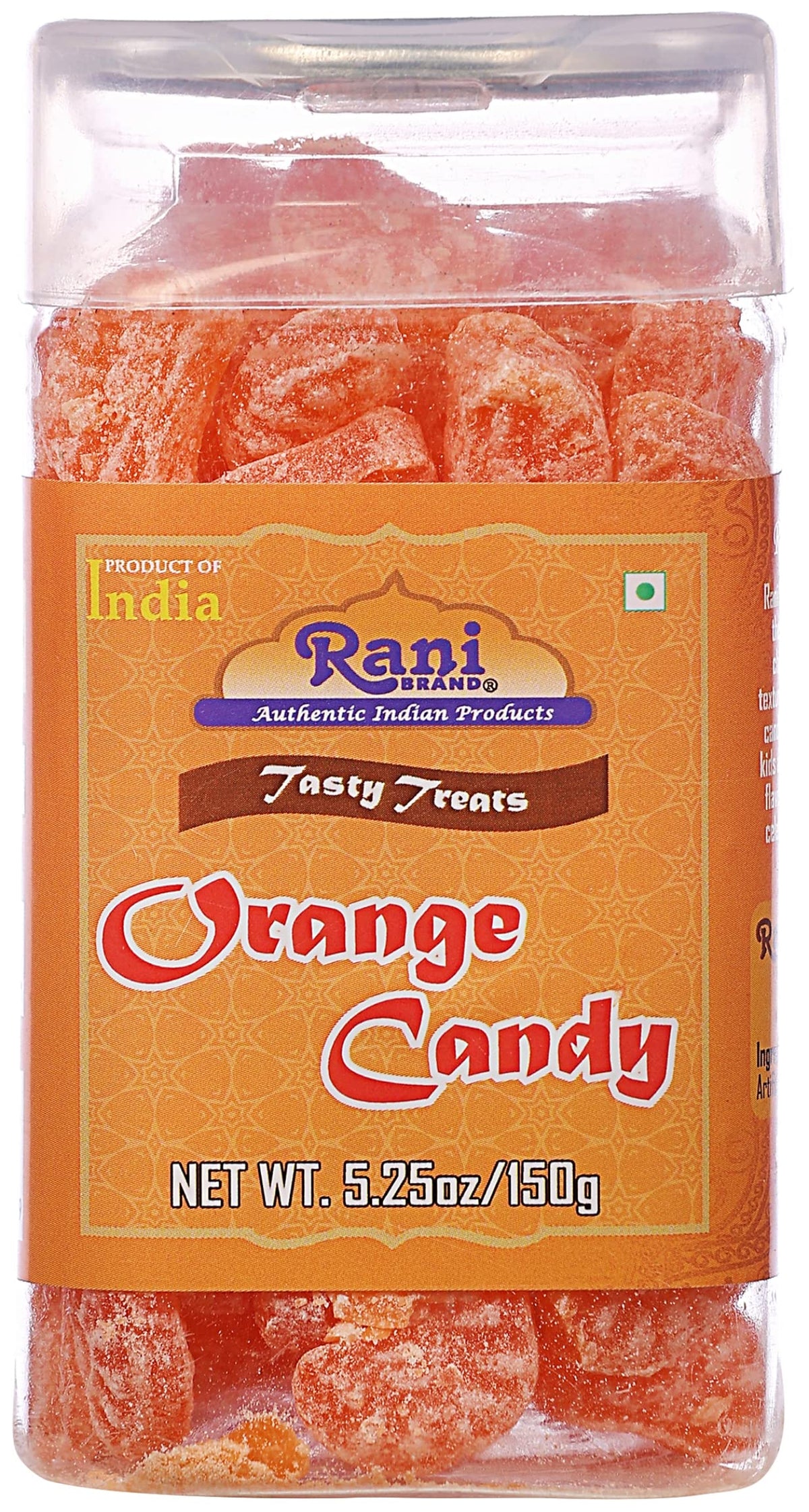 Rani Orange Candy 5.25oz (150g) Vacuum Sealed, Easy Open Top, Resealab ...